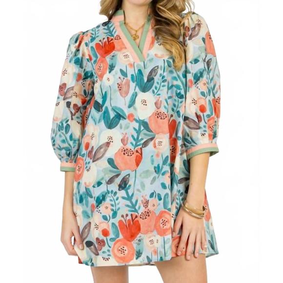 entro | Dresses | New Entro Fresh Start Floral Dress In Seafoam | Poshmark